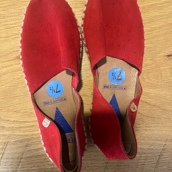 Verbenas | Shoes | Red Faux Suede Verbenas Espadrilles Size 75 | Poshmark